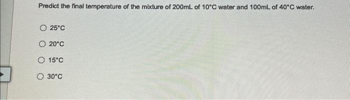 Solved Predict the final temperature of the mixture of 200 | Chegg.com