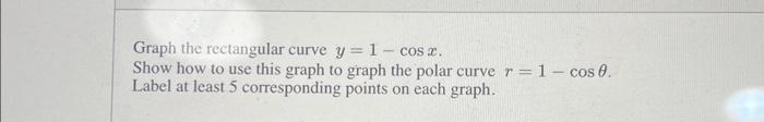 Solved Graph the rectangular curve y=1−cosx. Show how to use | Chegg.com