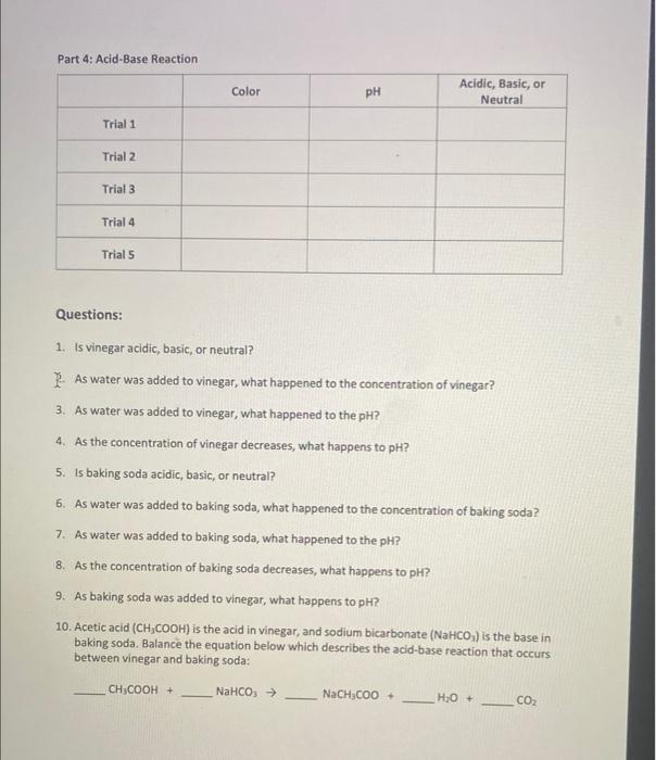 Solved Part 1: Household Uquids Part 2: Vinegar Part 3: | Chegg.com