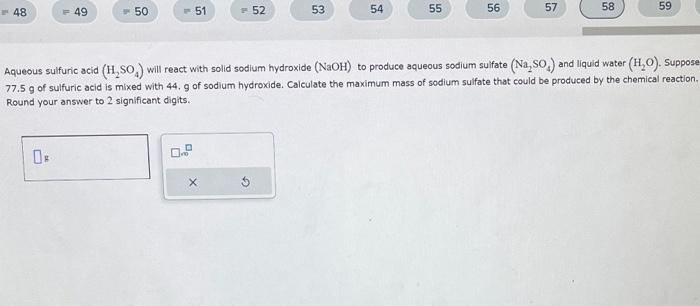 Solved Aqueous sulfuric acid (H2SO4) will react with solid | Chegg.com