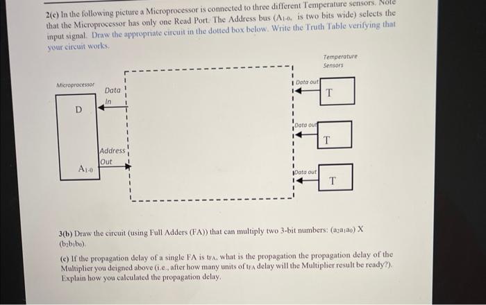 2(c) In the following picture a Microprocessor is | Chegg.com