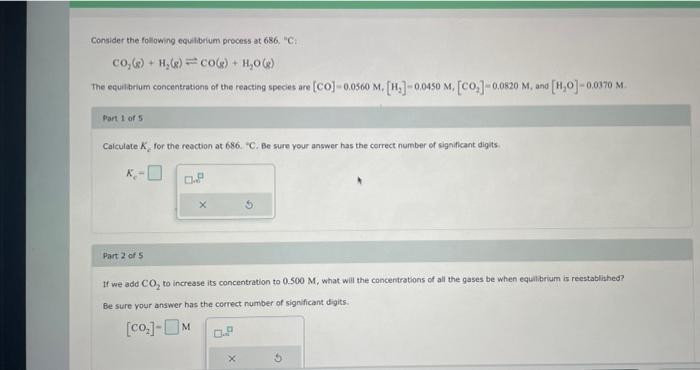 Solved Consider the following equilibrium process at 686, | Chegg.com
