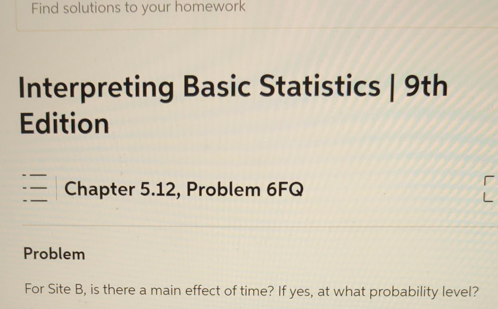 Interpreting Basic Statistics | 9th Edition - Chapter | Chegg.com
