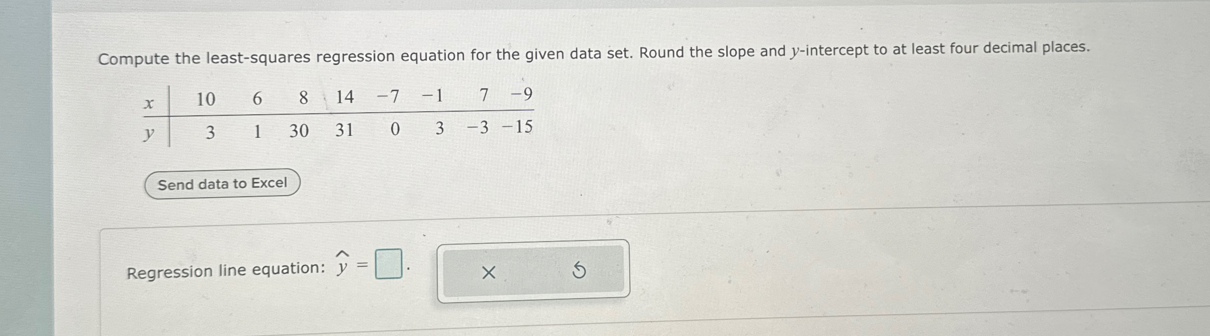 Compute the least-squares regression equation for the | Chegg.com