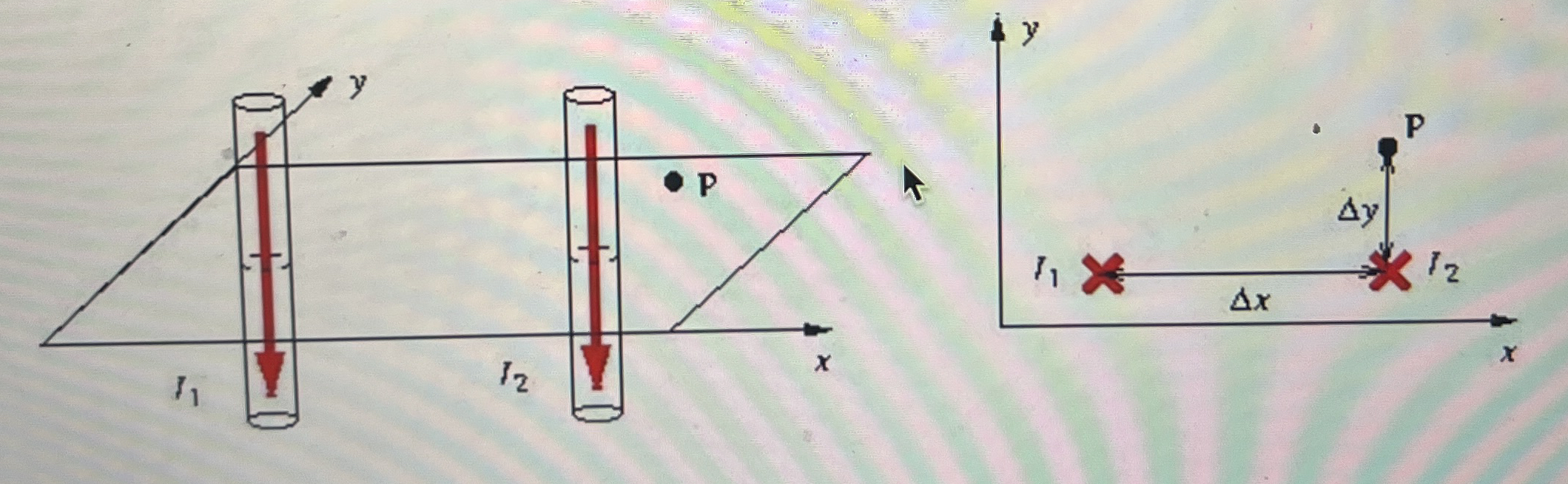 Solved Two parallel wires carry currents as shown in the | Chegg.com