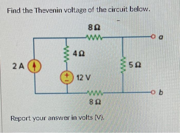 Solved Find the Thevenin voltage of the circuit below. | Chegg.com