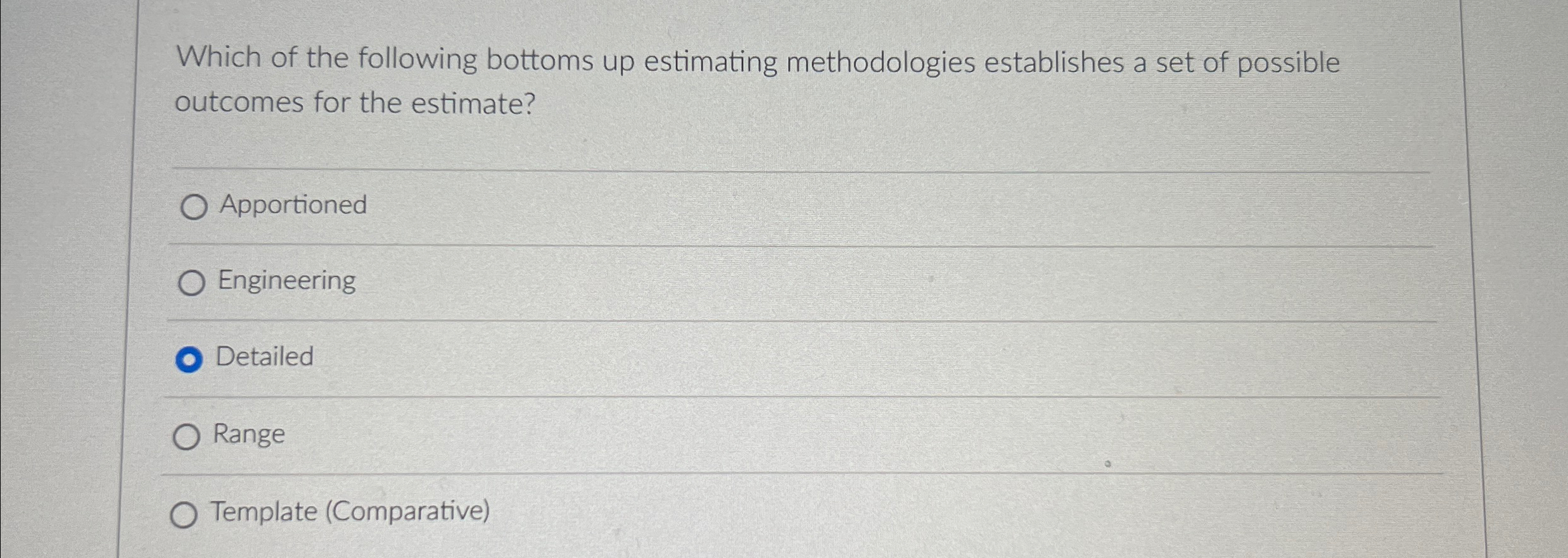 Solved Which of the following bottoms up estimating | Chegg.com