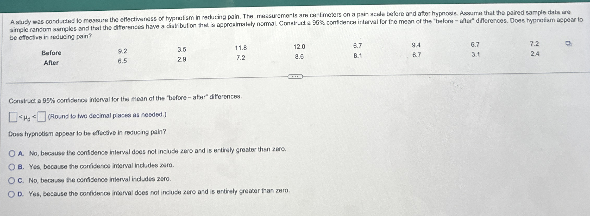 Solved simple random samples and that the differences have a | Chegg.com