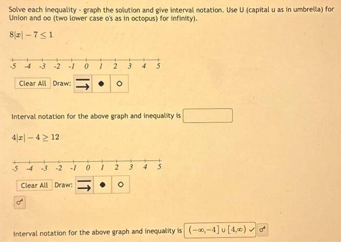 Solved Solve each inequality - graph the solution and give | Chegg.com