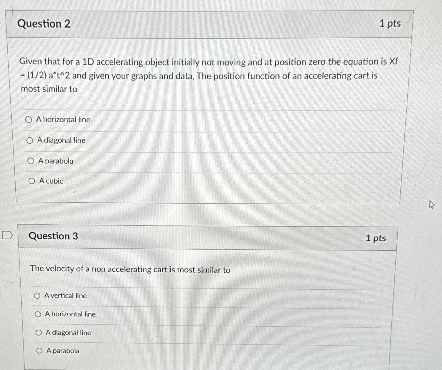 Solved Question 21 ﻿ptsGiven that for a 1D accelerating | Chegg.com
