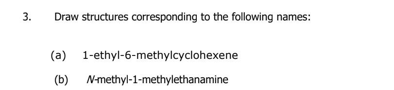 Solved 3. Draw structures corresponding to the following | Chegg.com