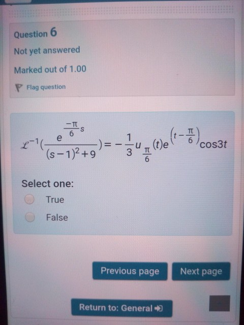 Solved Question 6 Not yet answered Marked out of 1.00 P Flag | Chegg.com