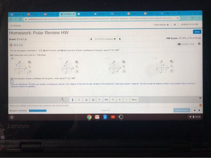 Solved - Period Taryn Butler 4/28/20 12:16 PM Save Homework: | Chegg.com