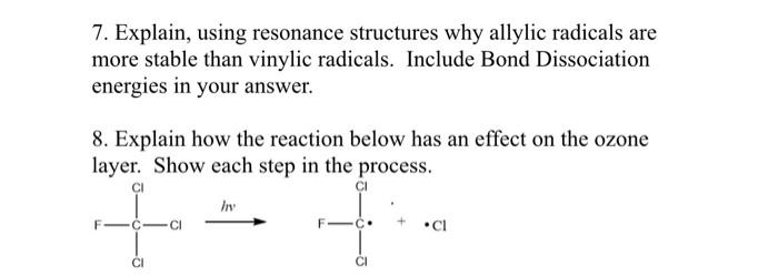 Solved 7. Explain, using resonance structures why allylic | Chegg.com
