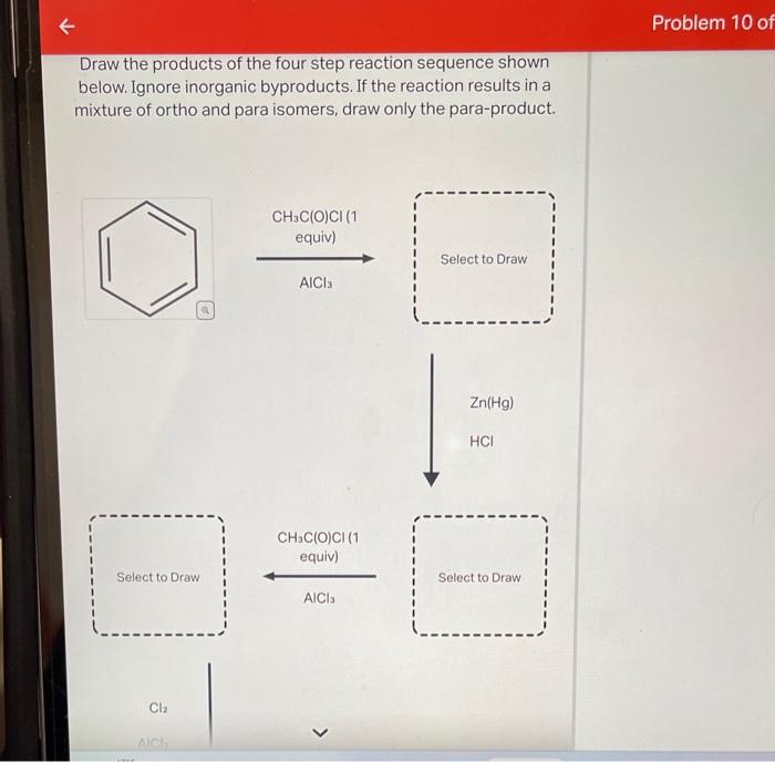 Solved Draw the products of the two step reaction sequence | Chegg.com
