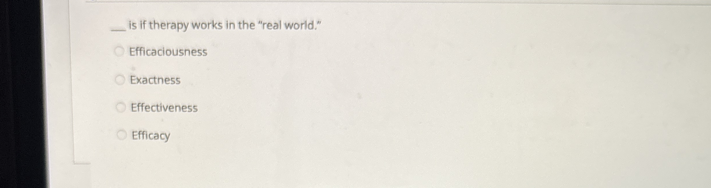 Solved q, ﻿is if therapy works in the "real | Chegg.com