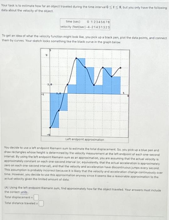 Solved Your task is to estimate how far an object traveled | Chegg.com