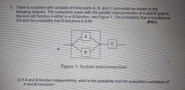 Solved There is a system with consists of three parts A, ﻿B, | Chegg.com