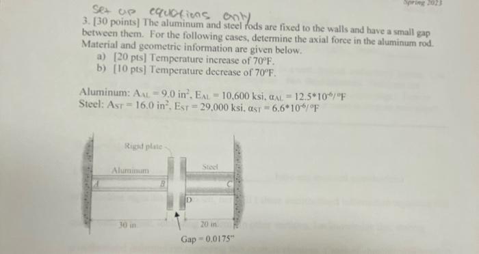 Solved 3. [30 points] The altminum and steef between them. | Chegg.com