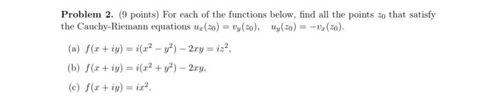 Solved Problem 2. ( 9 points) For each of the functions | Chegg.com