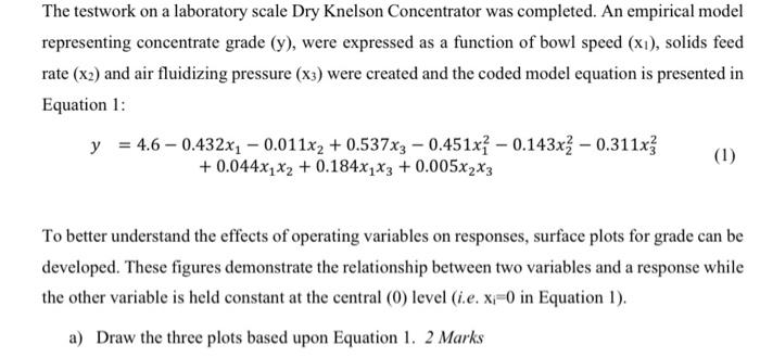The testwork on a laboratory scale Dry Knelson | Chegg.com