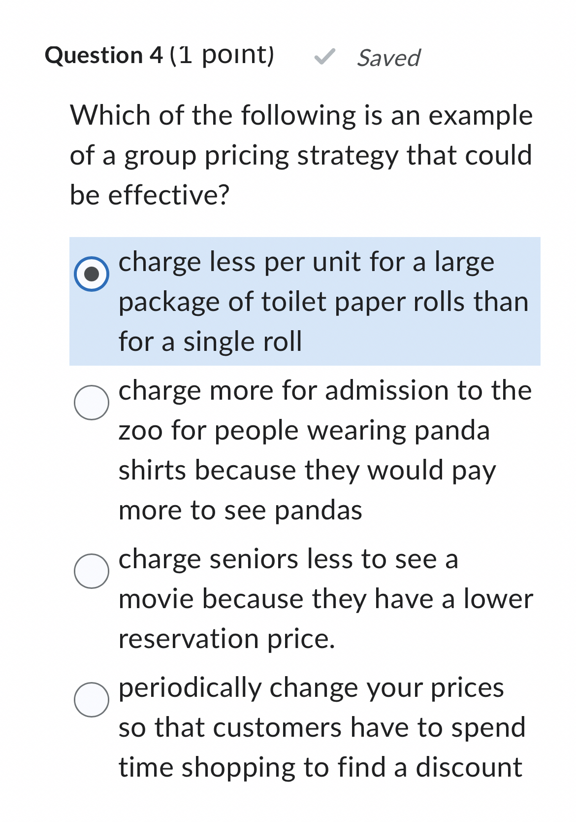 Solved Question 4 (1 ﻿poınt)SavedWhich of the following is | Chegg.com
