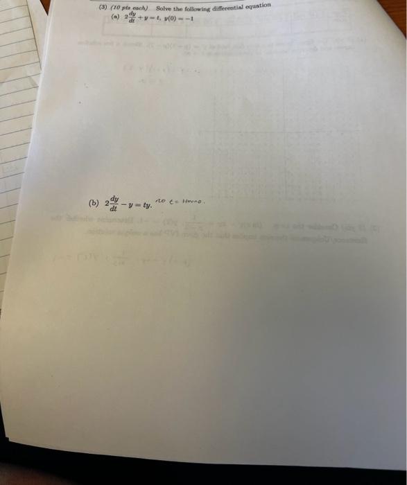 Solved (3) (ro pta each). Solve the following differential | Chegg.com