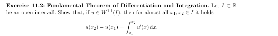 Solved Exercise 11.2: Fundamental Theorem of Differentiation | Chegg.com