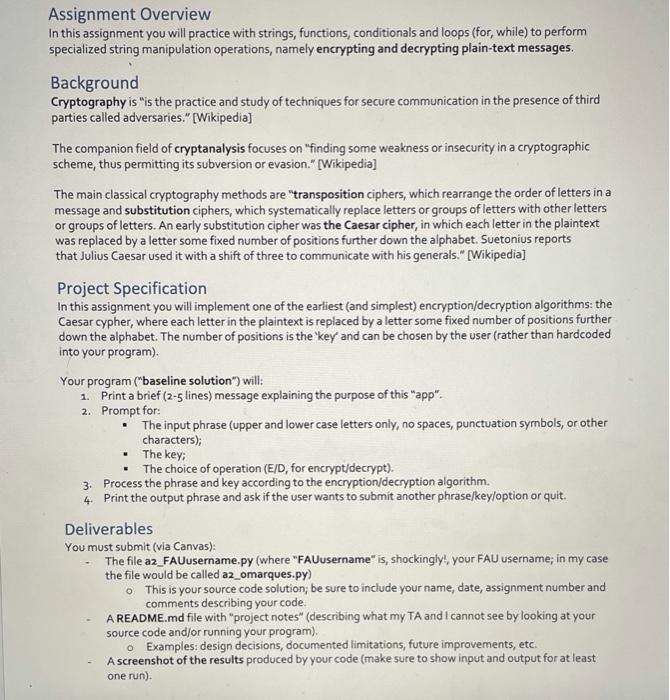 Solved Assignment Overview In this assignment you will | Chegg.com