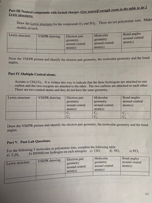 Solved Part III Neutral compounds with formal charges. Give | Chegg.com