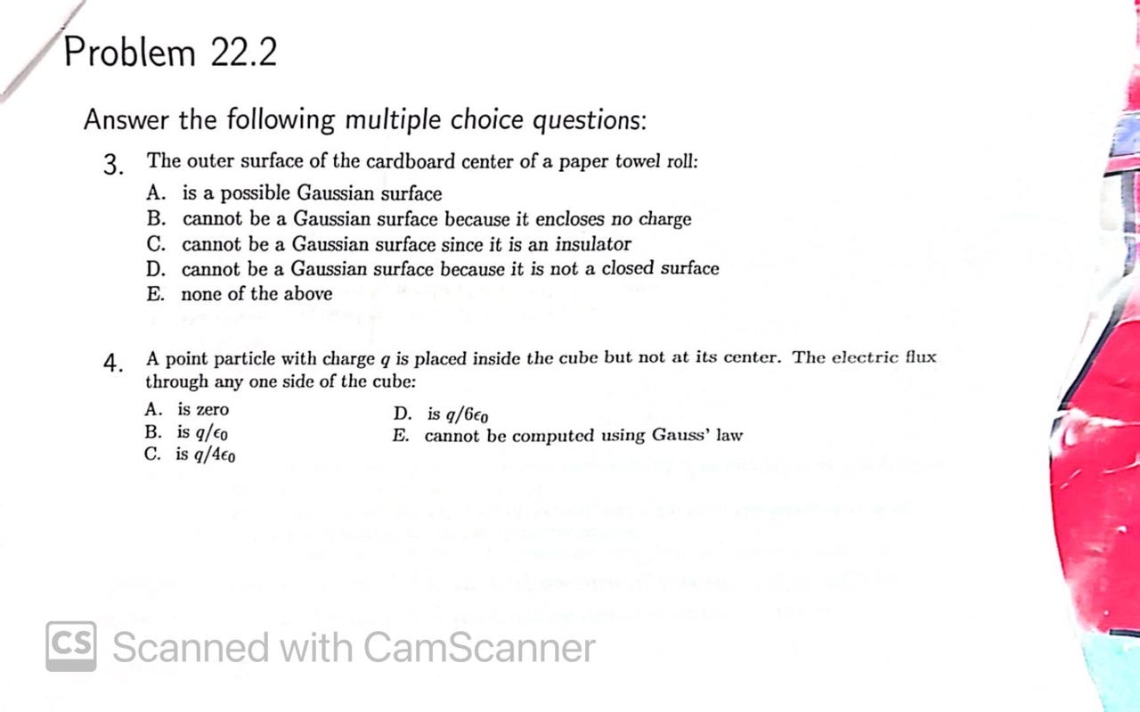 Solved Problem 22.2Answer the following multiple choice | Chegg.com