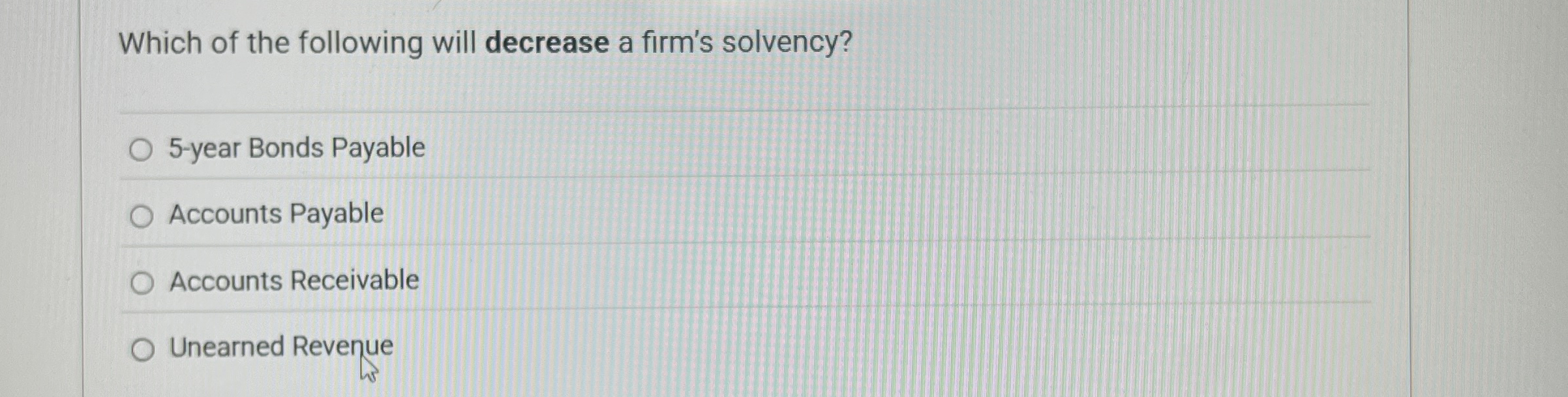 Solved Which of the following will decrease a firm's | Chegg.com
