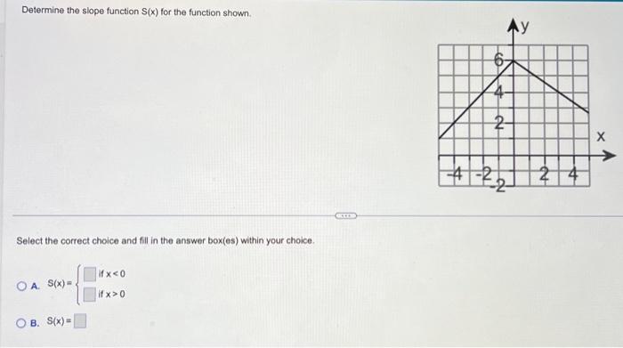 [solved] Determine The Slope Function S X For The Functio