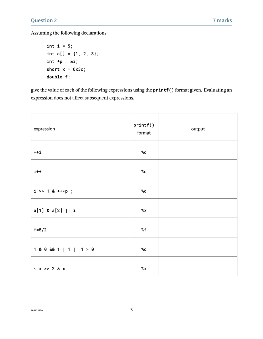 Solved Assuming The Following Declarations Int I 1636