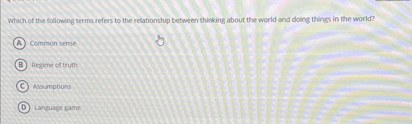 Solved Which of the following terms refers to the | Chegg.com