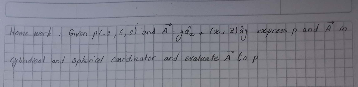 Hame work: Given p(-2,6,3) ﻿and | Chegg.com