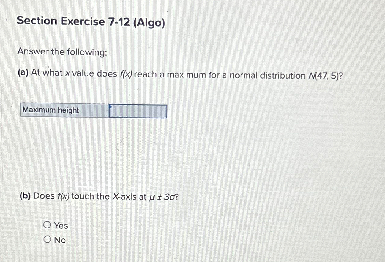 Solved Section Exercise 7-12 (Algo)Answer the following:(a) | Chegg.com