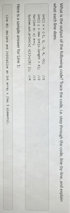 Solved What is the output of the following code? Trace the | Chegg.com