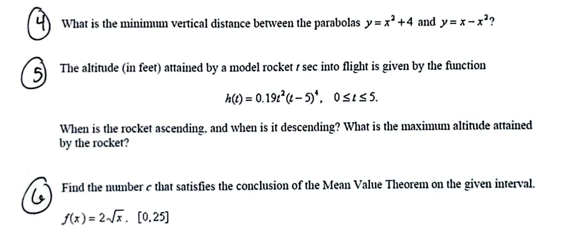 Solved (4) ﻿What is the minimum vertical distance between | Chegg.com