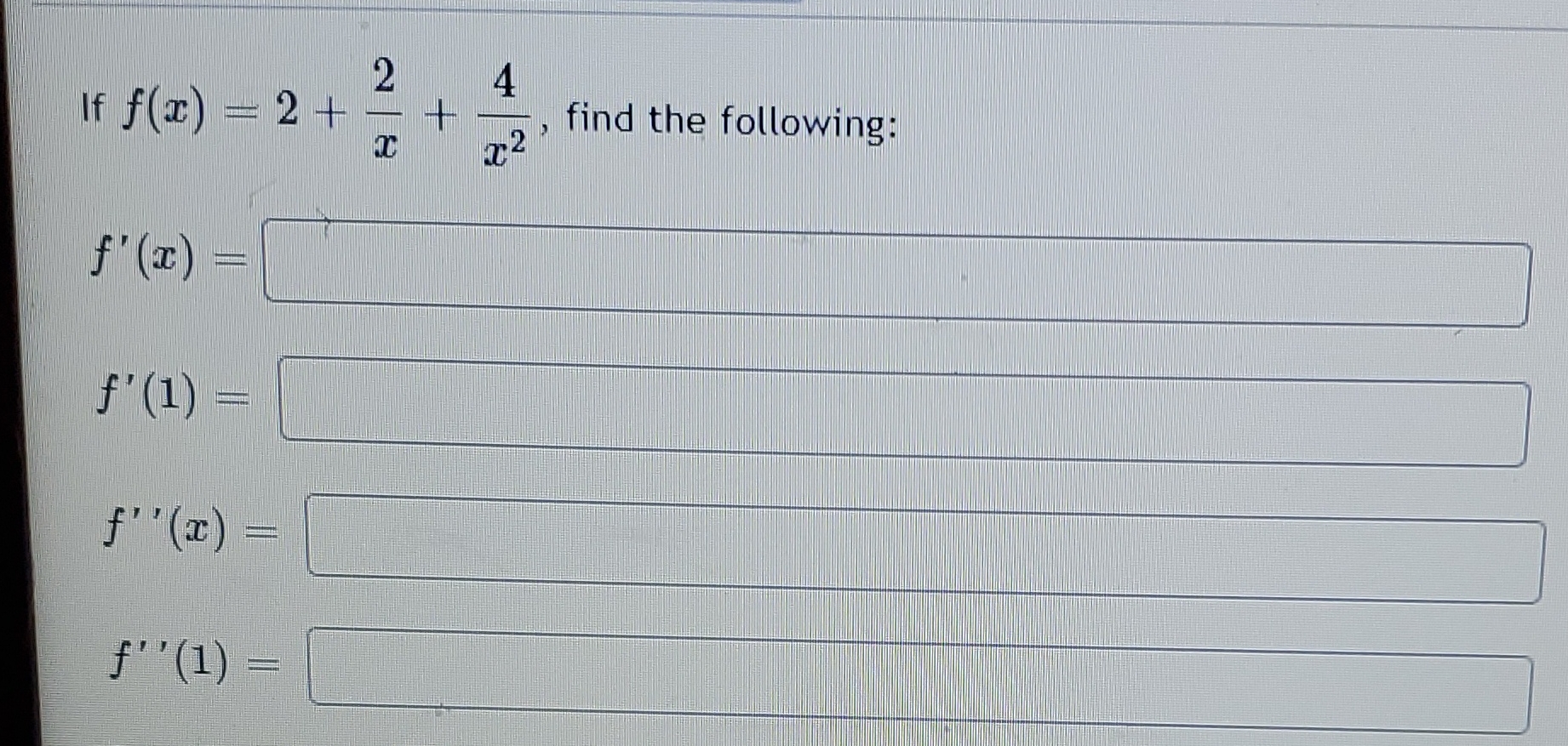 Solved If f(x)=2+2x+4x2, ﻿find the | Chegg.com
