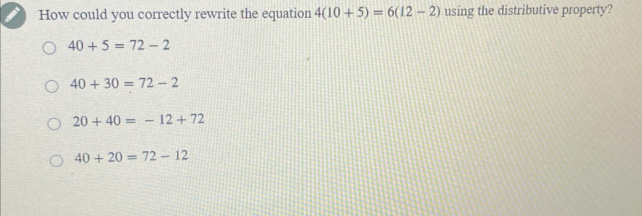 Solved How could you correctly rewrite the equation | Chegg.com
