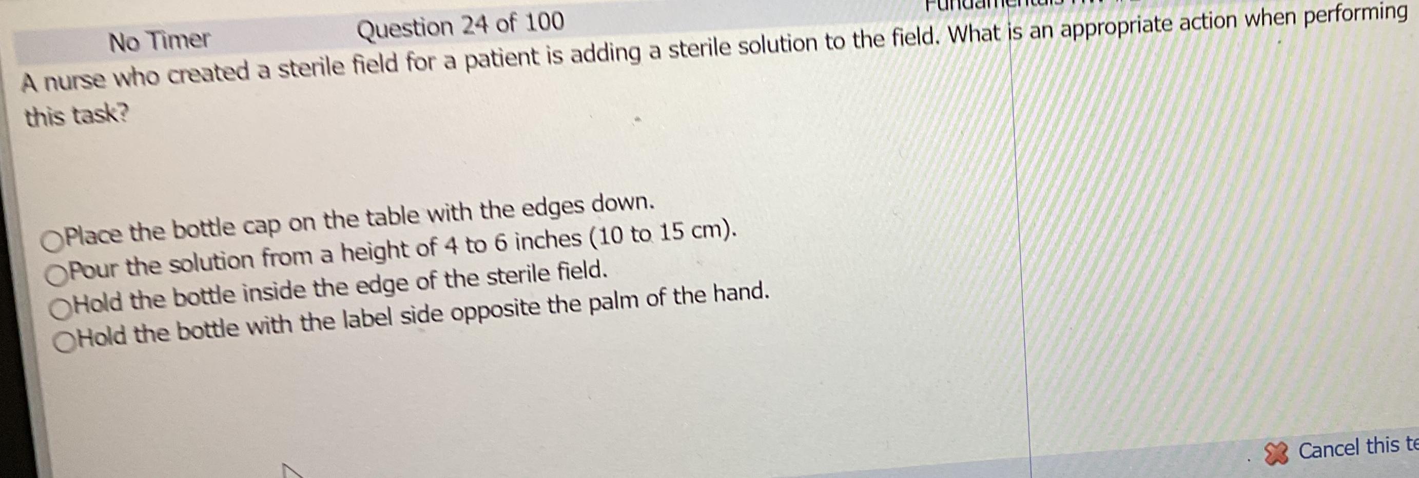 Solved No TimerQuestion 24 ﻿of 100A nurse who created a | Chegg.com