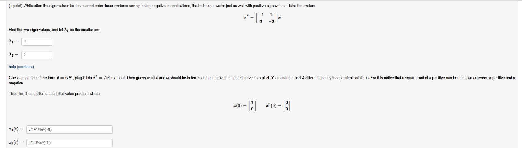 Solved by an EXPERT While often the eigenvalues for the second order | Chegg.com