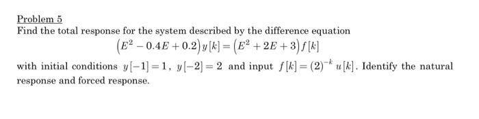 Solved Problem 5 Find the total response for the system | Chegg.com