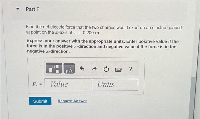Solved Find the net electric force that the two charges | Chegg.com