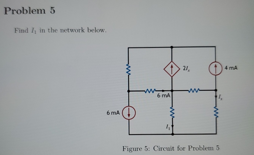 Solved Problem 5Find I1 ﻿in the network below.Figure 5: | Chegg.com