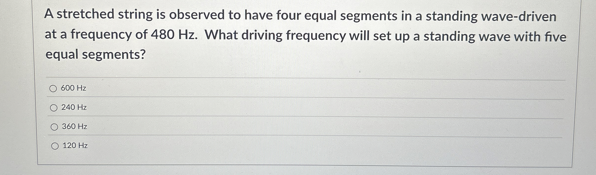 Solved A stretched string is observed to have four equal | Chegg.com