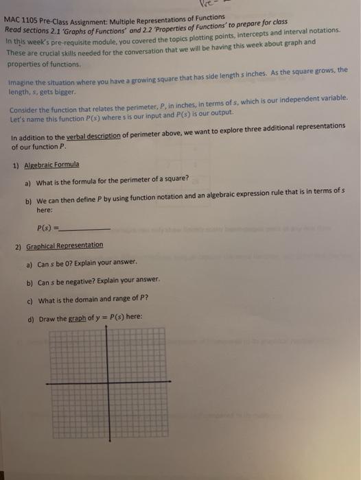 Solved MAC 1105 Pre-Class Assignment: Multiple | Chegg.com