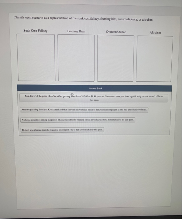 Solved Classify each scenario as a representation of the | Chegg.com