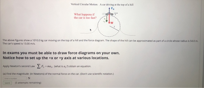 Solved Vertical Circular Moton Motorcycle inside a vertical | Chegg.com